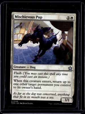Mischievous Pup - 144 - FDN - NM - MTG Magic the Gathering | eBay