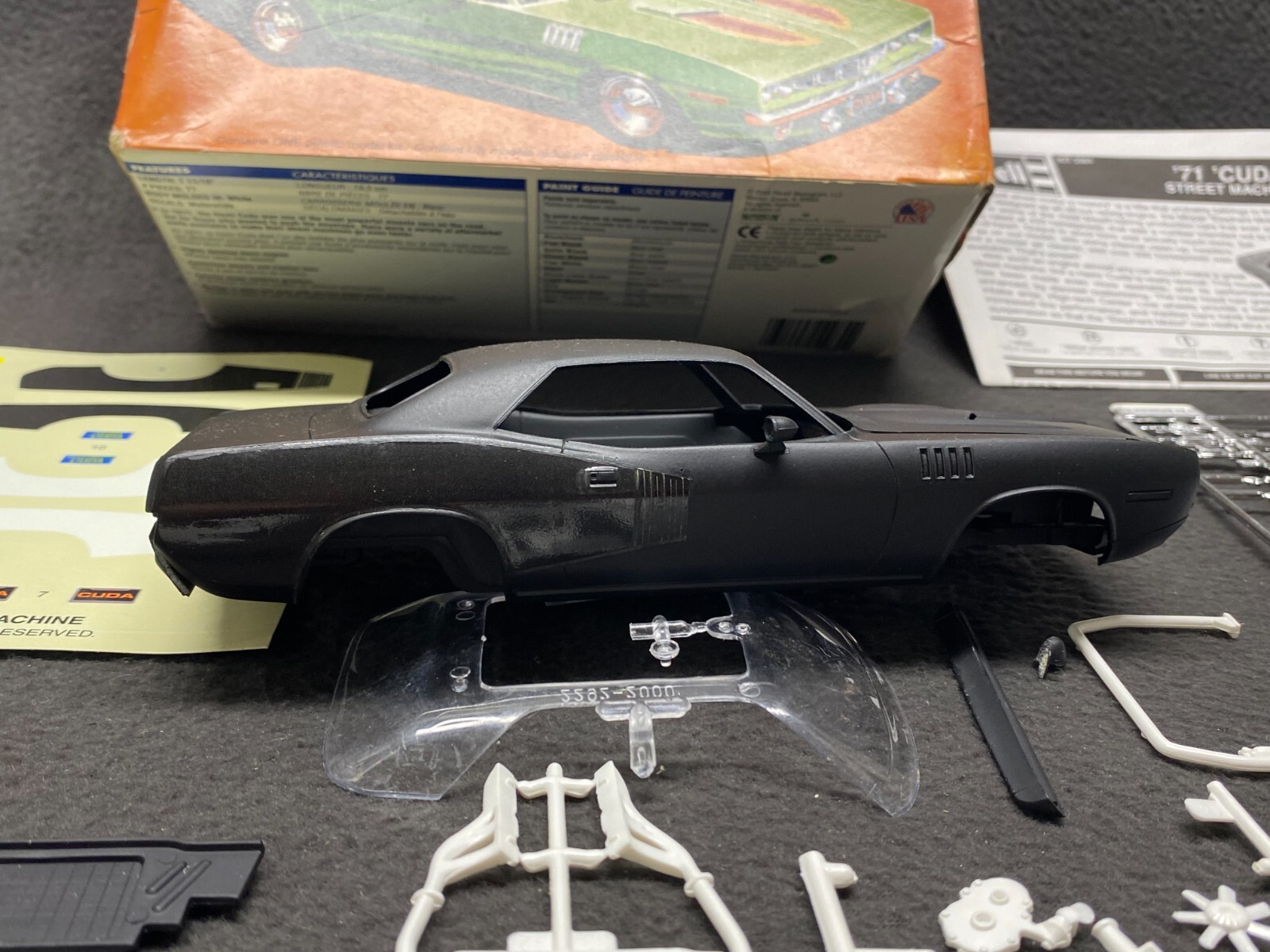 Revell '71 Cuda Street Machine Model 1/24 Started Painted Body Mopar ...