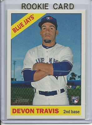 2015 Topps Heritage Devon Travis Rookie Card RC #716 (Toronto Blue Jays ...