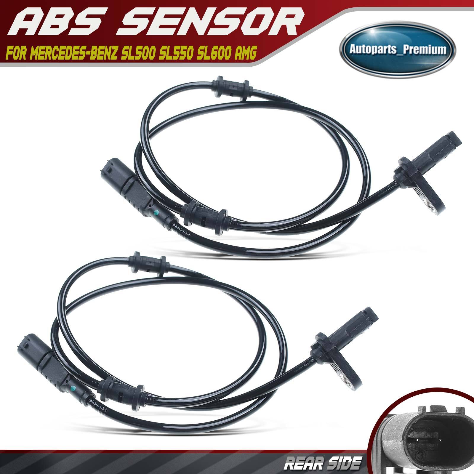 2x Rear LH & RH ABS Wheel Speed Sensors for Mercedes-Benz SL550 SL600 ...