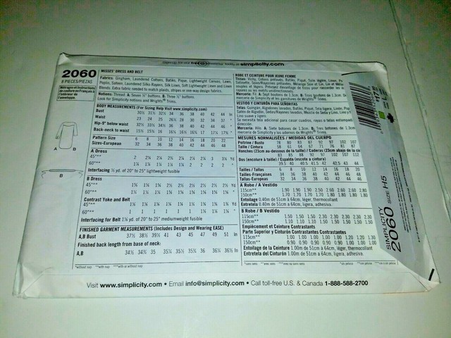 Pattern Vintage Uncut Simplicity 2060 Lisette Misses Dress Belt for sale online | eBay