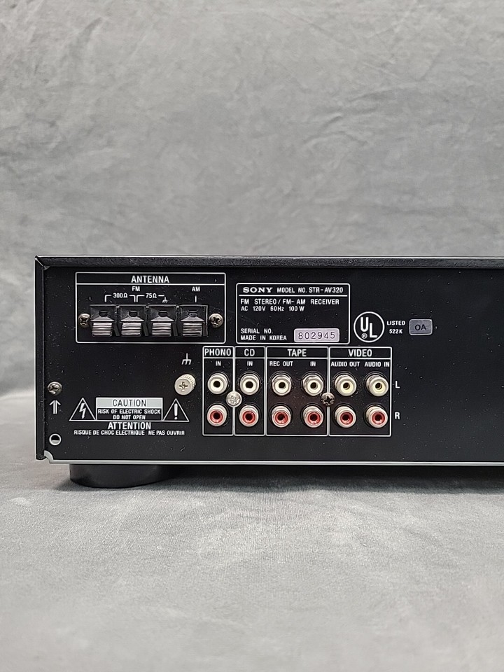 Sony STR-AV320 Audio/Video AV Control Center 2 Channel AM/FM Stereo ...