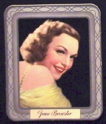 #60 June Brewster 1937 Garbaty Passion Film Favorites Embossed ...