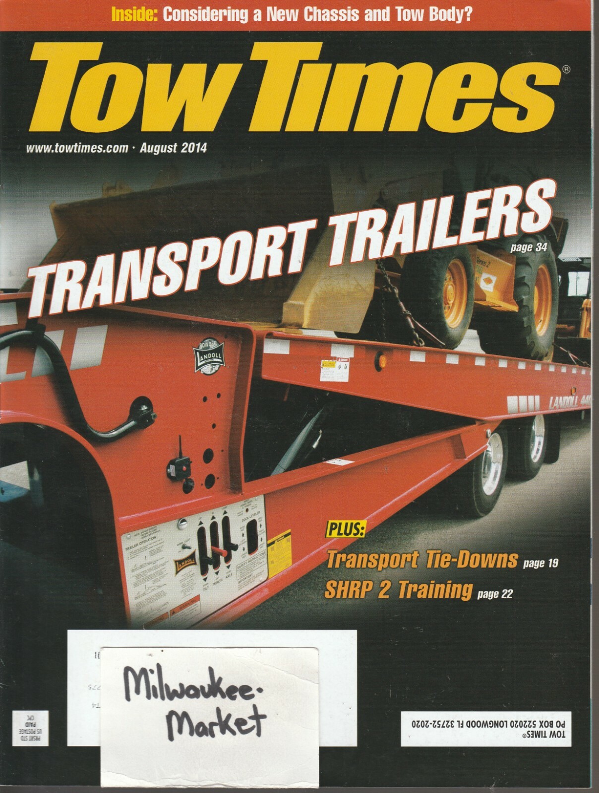 Tow Times August 2014 Transport Trailers Tie-Downs SHRP 2 Training ...
