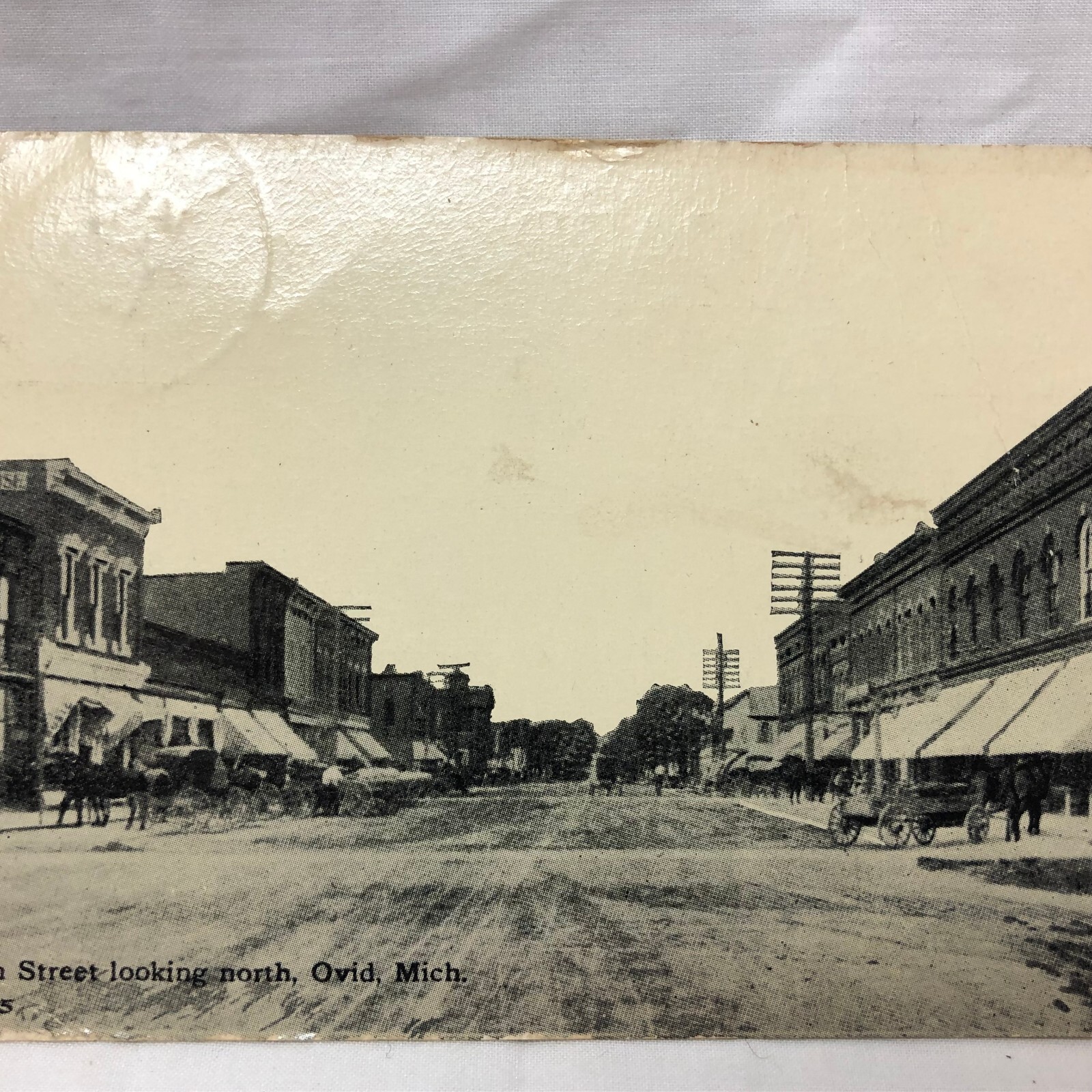 Vintage Ovid Michigan Postcard Street Scene 1910 | eBay