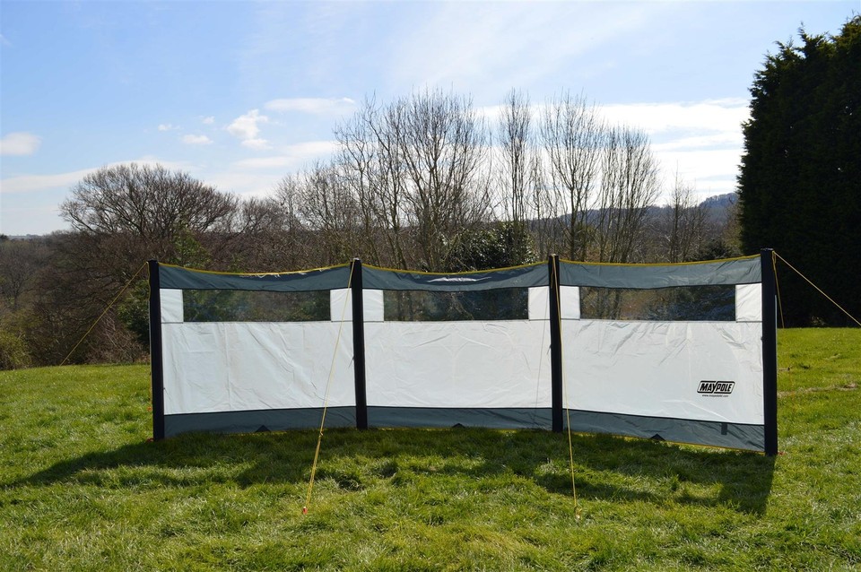 MAYPOLE 3 PANEL INFLATABLE AIR WINDBREAK BLOW-UP CAMPING CARAVAN WITH ...