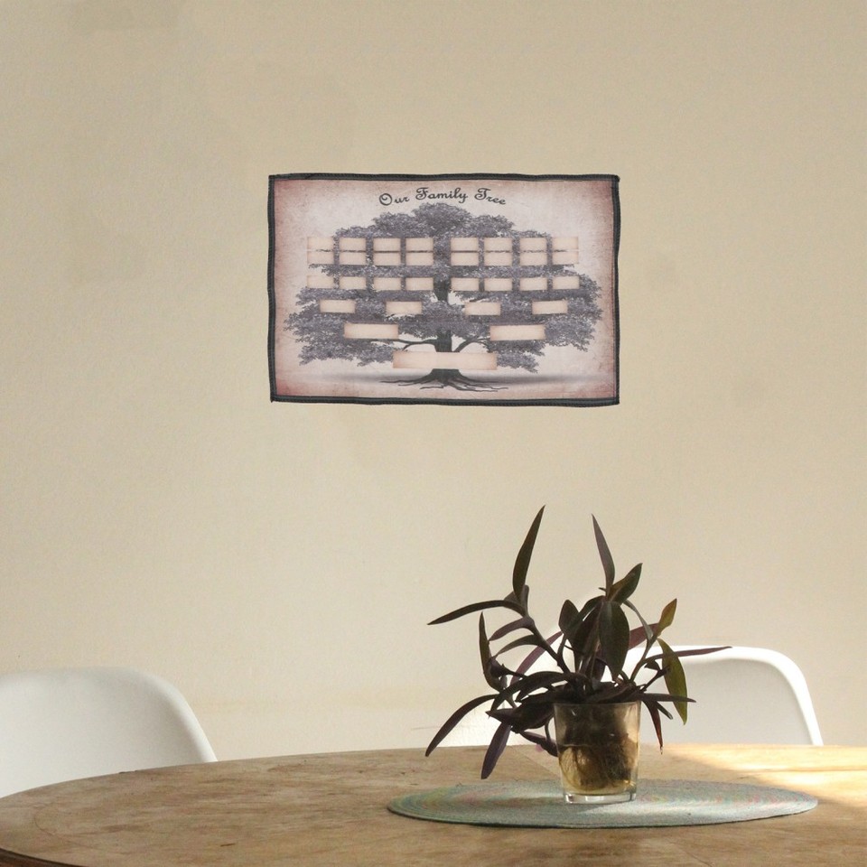 Genealogical Tree Picture Family Decor Blank Chart with Pictures | eBay ...