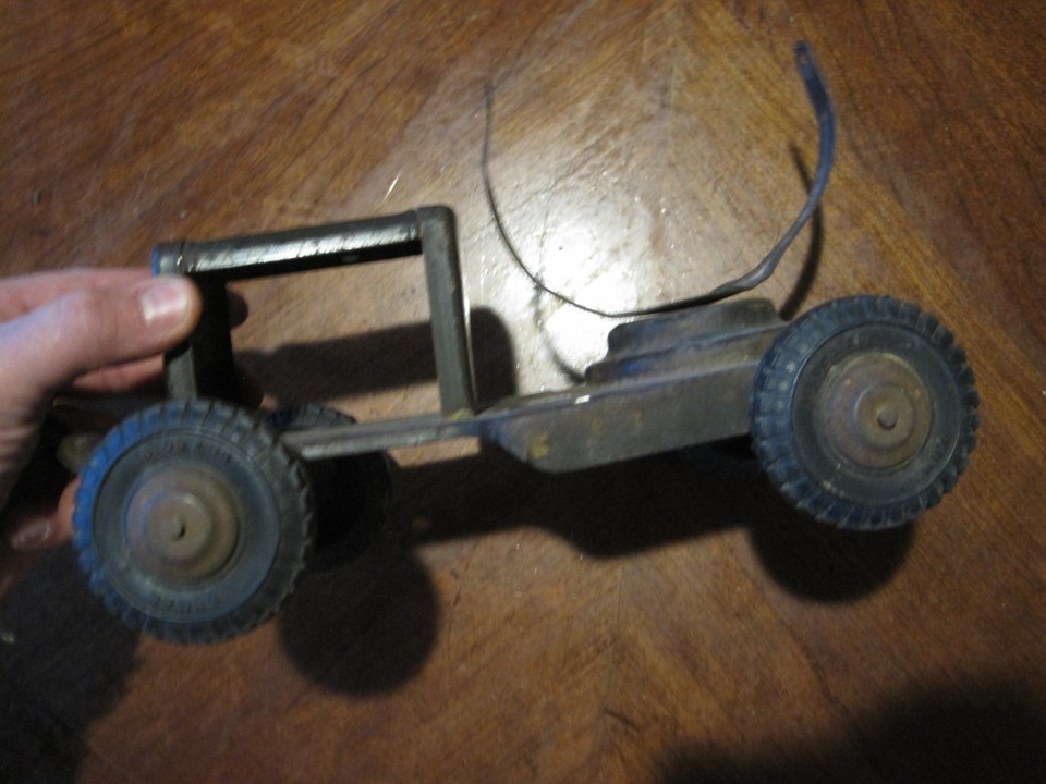 Vintage Antique Marx Lumar Tin Toy Army Truck Trailer Spotlight Parts ...