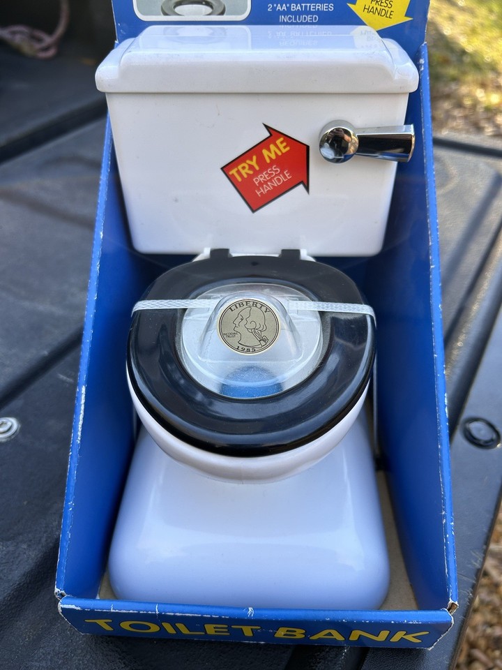 Vintage 1994 Fun-Damental Too Toilet Bank Piggy Bank With Flush Sound ...