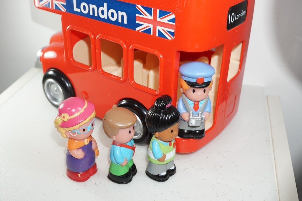 ELC Happyland Double Decker Red London Bus Playset With Toy Play ...