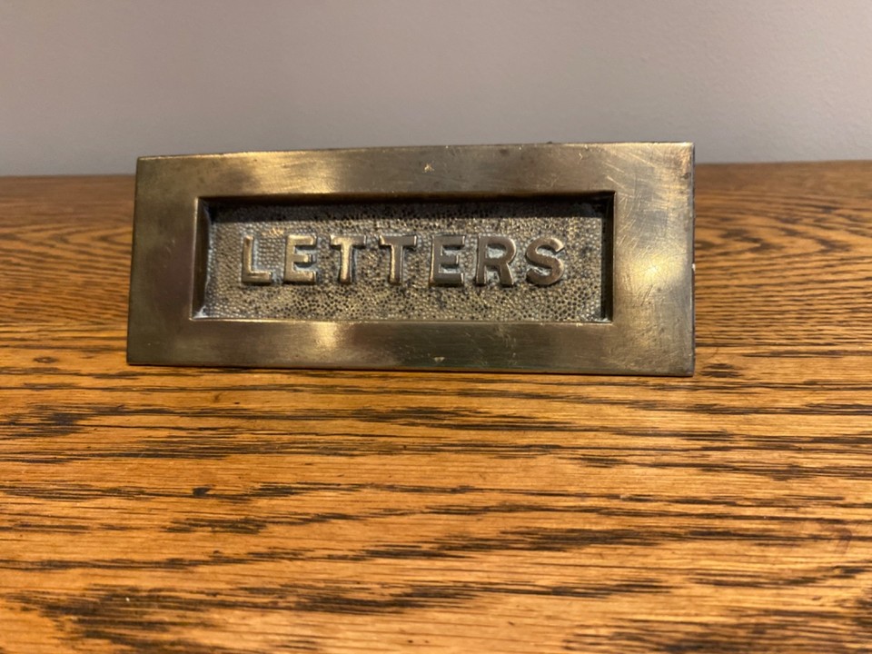 ANTIQUE QUALITY 19TH C BRASS LETTER BOX FRONT DOOR FURNITURE | eBay UK