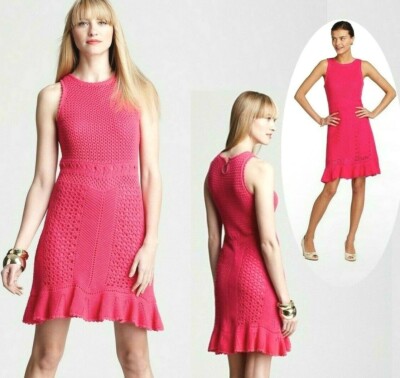 $188 Lilly Pulitzer Molly Azalea Pink Harbor Crochet Sleeveless Sweater ...