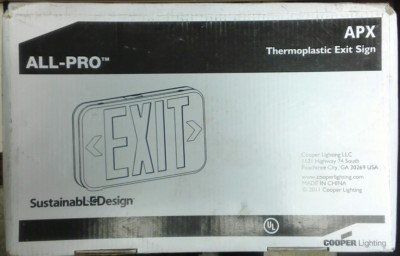 ALL-PRO EXIT SIGN, APX6R COOPER LIGHTING | eBay