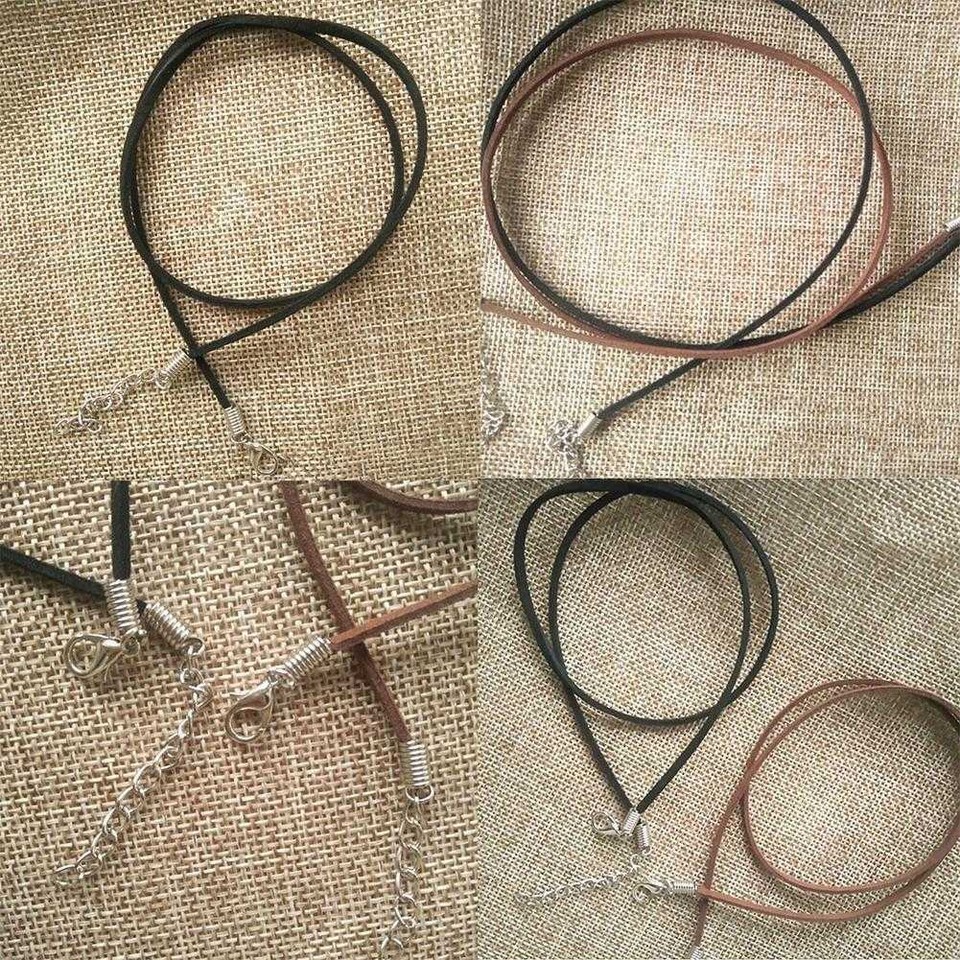 10pc Leather Necklace Lobster Clasp Rope Cord String DIY New For ...