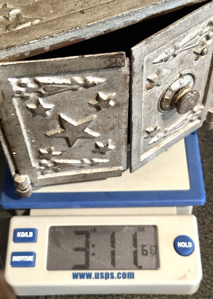 Vintage Antique Military Cast Metal Toy Money Coin Safe Trinket Box ...