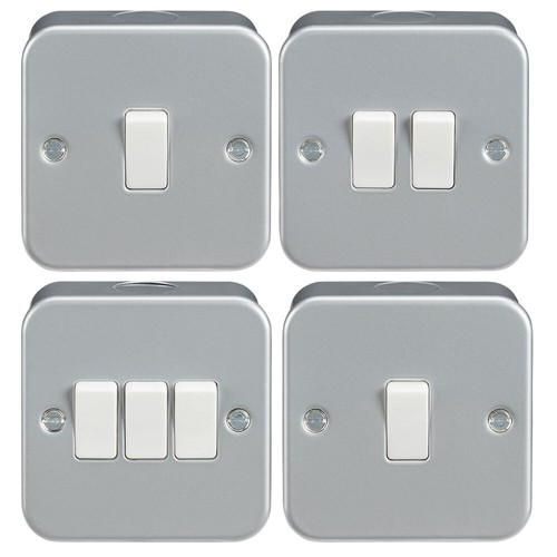 Knightsbridge Metal Clad 10AX 1G 2G 3G 2 Way Switch Intermediate Wall ...
