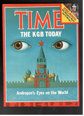 KGB TODAY TIME 1983 cover 1 pagina originale ANDROPOV EYES ON THE WORLD ...