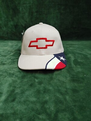 Vintage GM Chevrolet Hat Ball Cap American Texas Flag Red Bow Tie Hard ...
