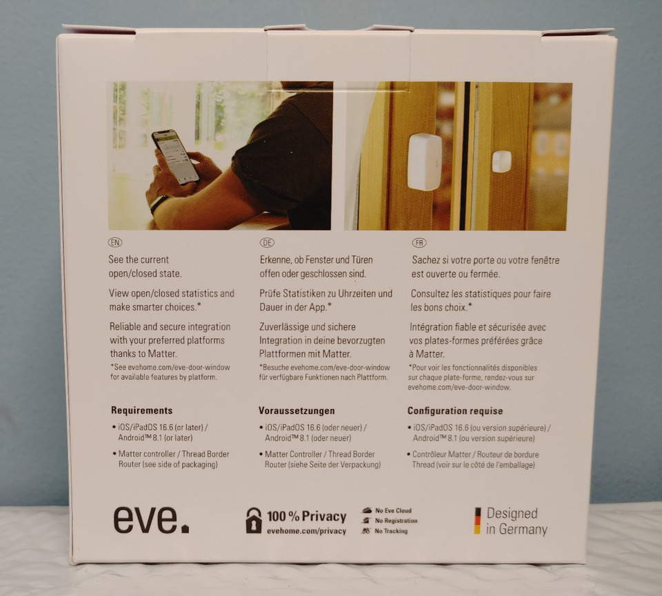 Eve Door and Window Sensor with Matter Over Thread - Wireless Contact ...