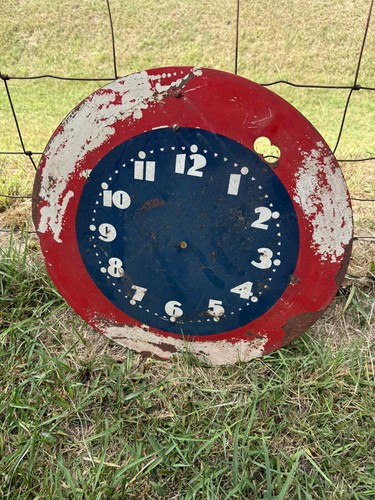 Vintage 1940s Modern Clock Advertising Company, Neon Clock Face, Man ...