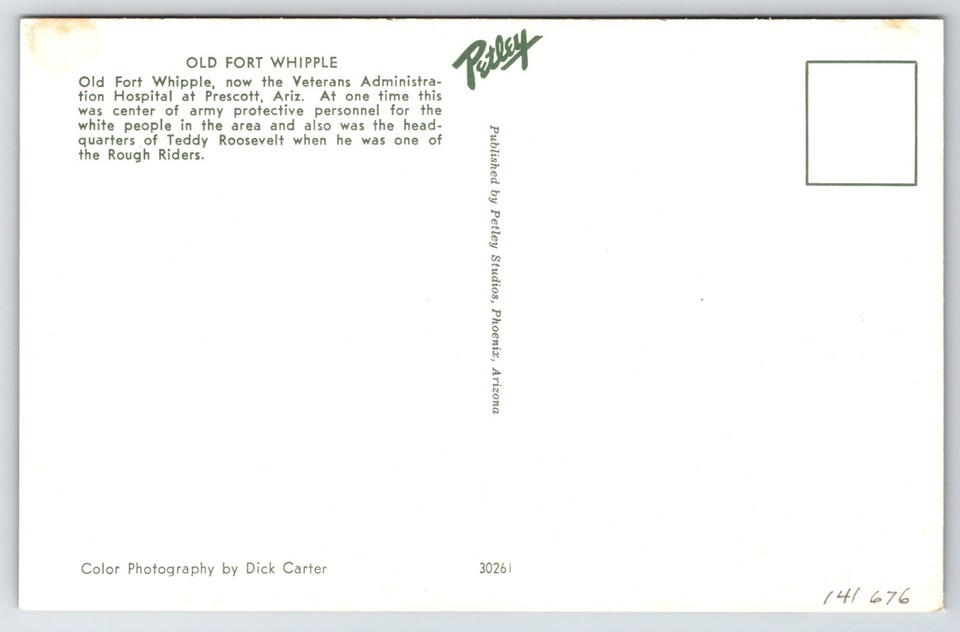 Postcard Old Fort Whipple Veterans Administration Hospital Prescott ...