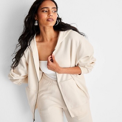 Women's Leisure Studio Zip-Up Hoodie Sweatshirt - Universal Thread ...