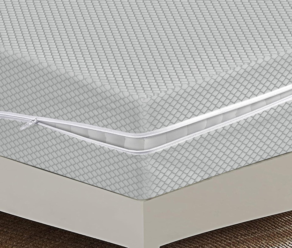 Zipped Mattress Cover Protector Total Encasement Anti Bedbug Double ...