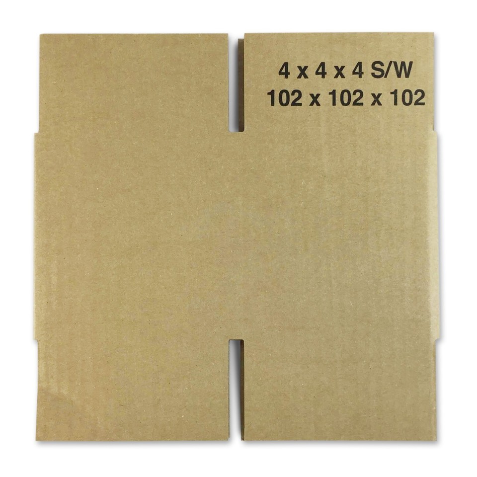 SMALL CARDBOARD BOXES 4X4X4" ANY QTY 102x102x102mm BROWN SQUARE POSTAL ...