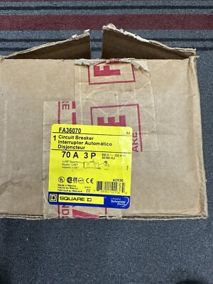 Square D FA36070 70A, 600V, 3 Pole, I-Line Circuit Breaker | eBay