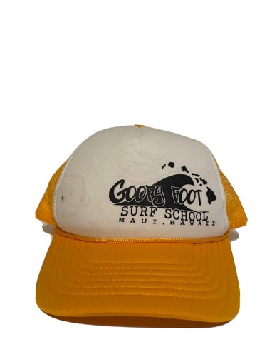 Goofy Foot Surf School Maui Hawaii Trucker Cap Hat Snapback Mesh Yellow ...