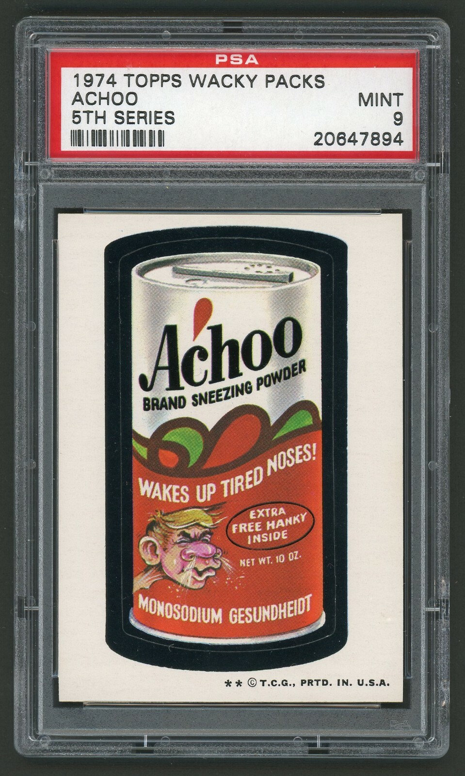 1974 Topps Wacky Packages Sticker Achoo 5th Series PSA 9 | eBay