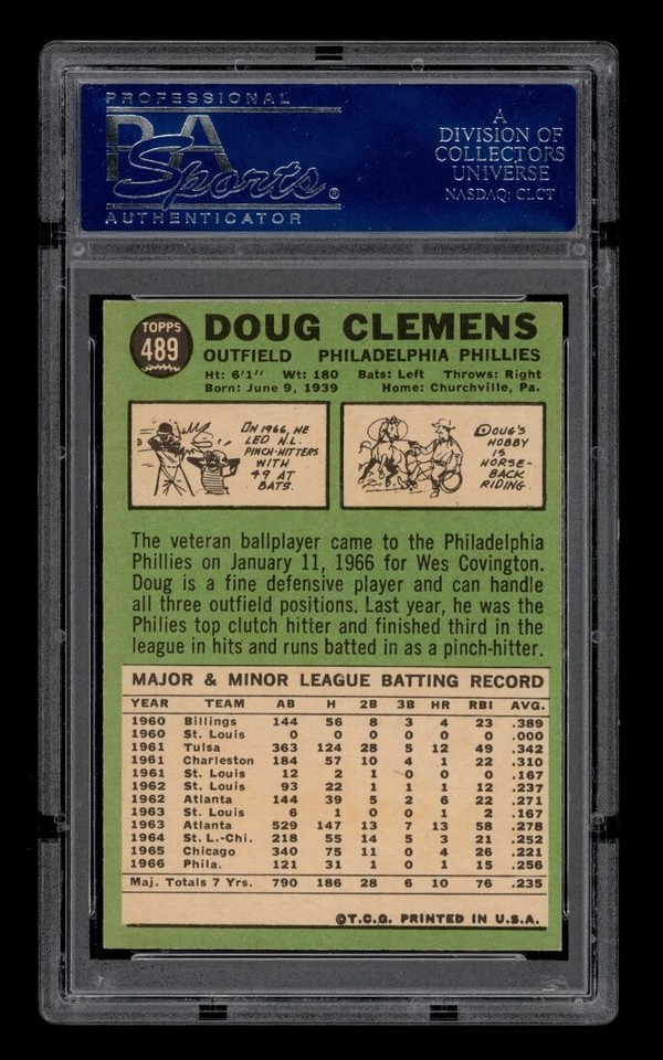 1967 Topps Set-Break #489 Doug Clemens PSA 7 NM | eBay