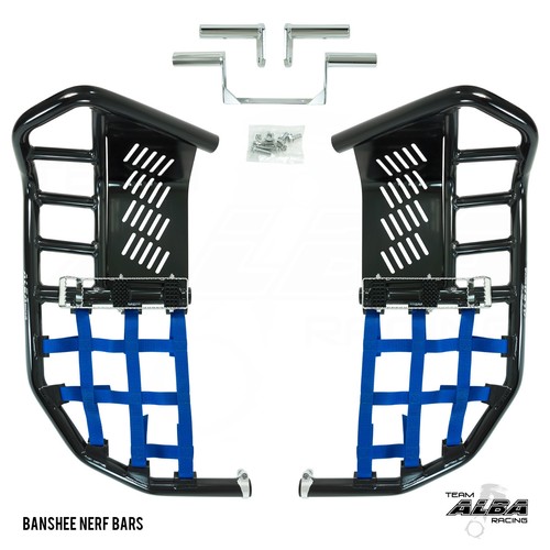 Yamaha Banshee YFZ 350 Nerf Bars Pro Peg Alba Racing Black Blue 207-T7 ...