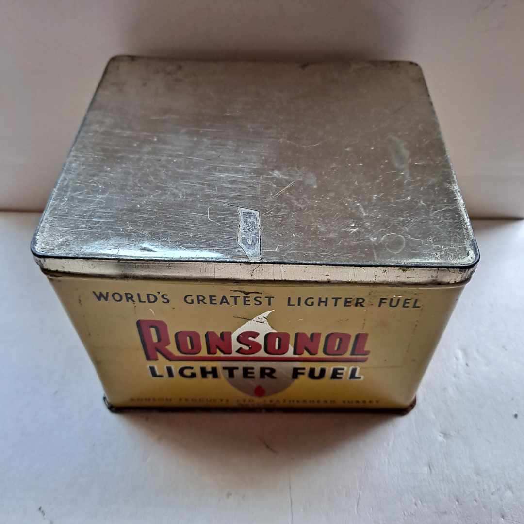Vintage RONSON Cigar Store Display Tin Box Fluid Can | eBay