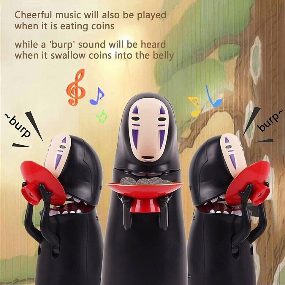 Spirited Away No Face Man Eat Coin Money Box Music Kaonashi Piggy Bank ...