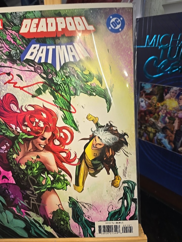 DEADPOOL BATMAN 1 SIGNED TIM TOWNSEND & MIKE SPICER COVER PEPE LARRAZ ...