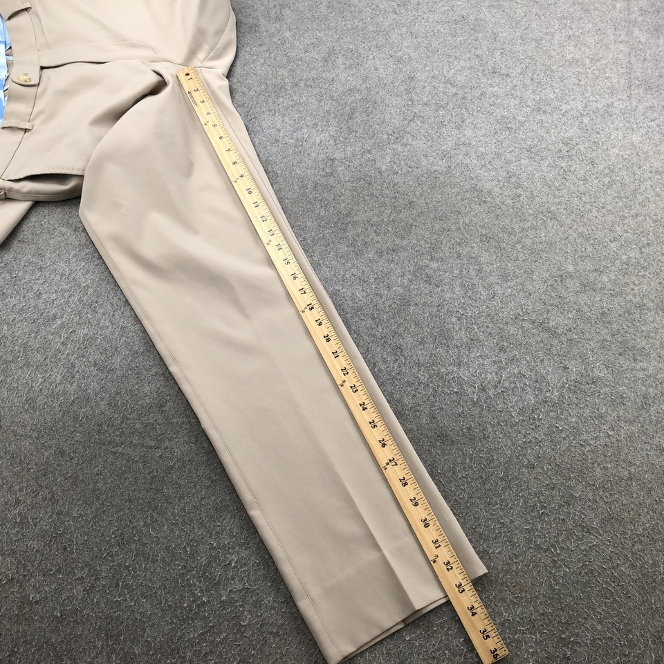 Peter Millar Pants Mens 36x32 Beige Polyester Flat Front Straight Leg ...