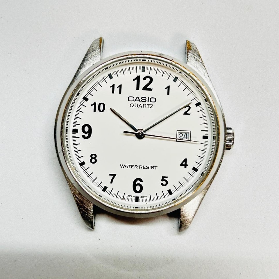Working Casio CASIO Watch Day-Date Dial Only White 1175 | eBay