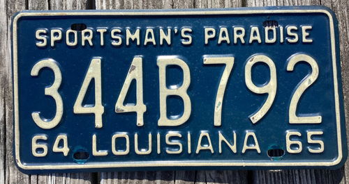 1964 LOUISIANA LICENSE PLATE - AUTHENTIC ORIGINAL 1964-1965 344B792 | eBay