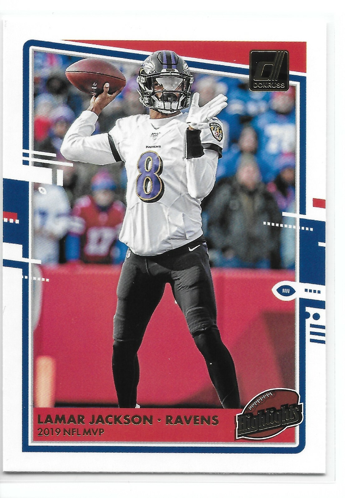 Lamar Jackson 2020 Donruss HIGHLIGHTS SP Baltimore Ravens Card #HL-LJ ...