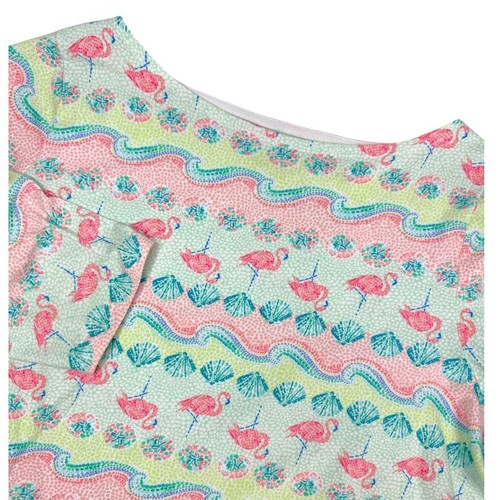 Talbots Knit Top Womens 2X Flamingo Tropical Novelty Print 3/4 Sleeve ...