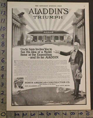1915 BAY CITY ALLADIN UNCLE SAM EXPOSITION CONSTRUCTION MODEL READI-CUT ...