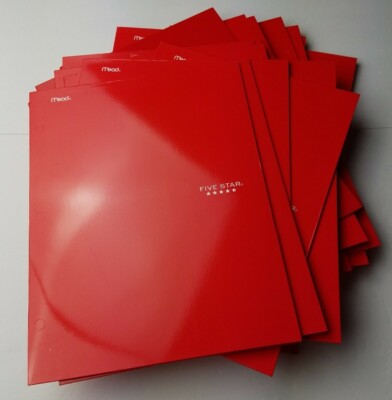 Mead Five Star 4 Pocket Laminated Paper Folder with useful information ...