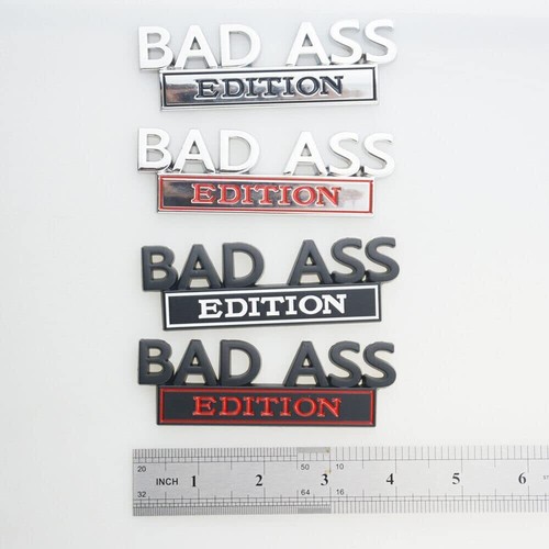 2× Metal BAD ASS Edition Chrome Car Truck Fender Dash Emblem Badge ...