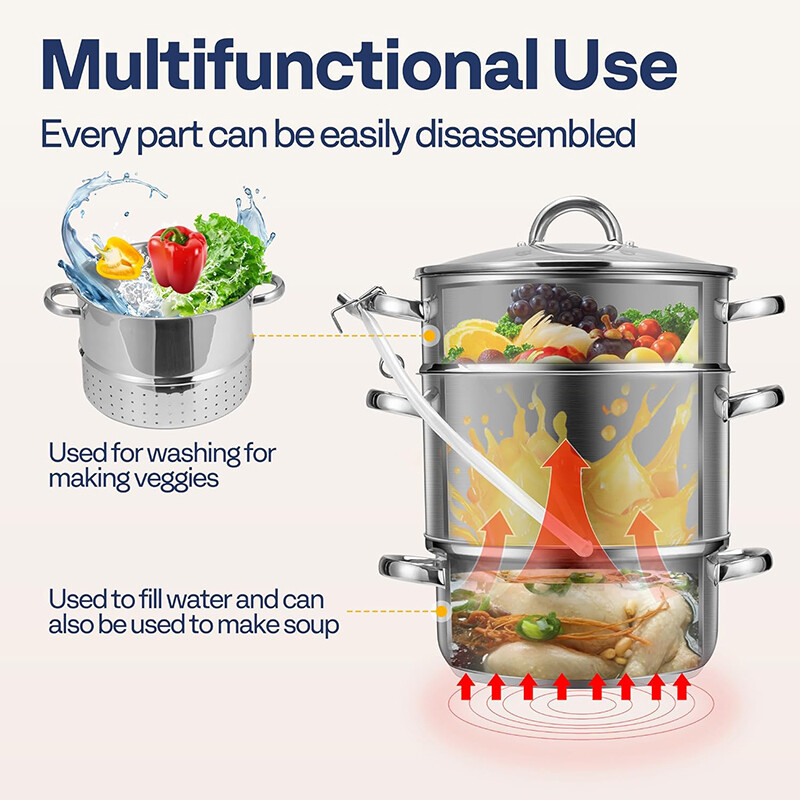 11Qt Stainless Steel Juice Steamer Extractor Fruit Vegetables Juicer ...