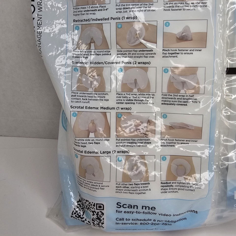 QuickChange Men's Incontinence Wrap Maximum Absorbency Catheter ...