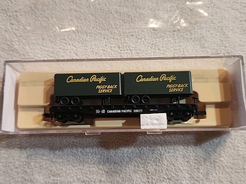 Atlas N Scale CANADIAN PACIFIC PIGGYBACK FLAT CAR TRAILER 2/ 24 ...