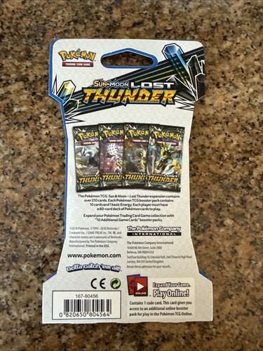 Pokemon TCG Sun & Moon Lost Thunder Sleeved Booster Pack Random Pack ...