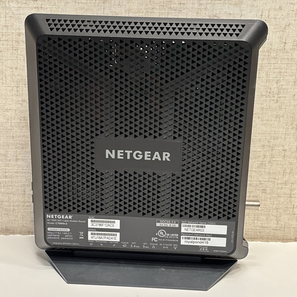 NETGEAR Nighthawk C7000V2 AC1900 Cable Modem Router Tested WORKS W ...