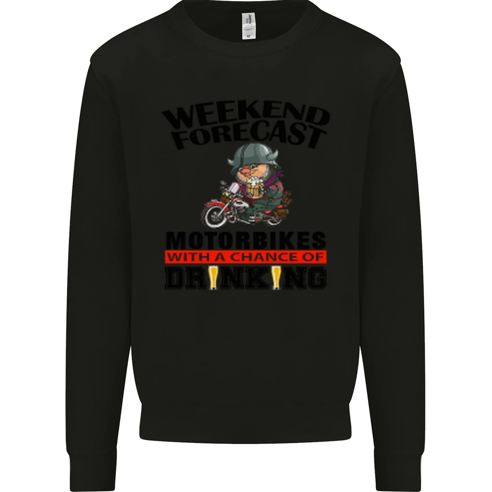 Biker Weekend Forecast Motorbikes Mens Sweatshirt Jumper | eBay UK